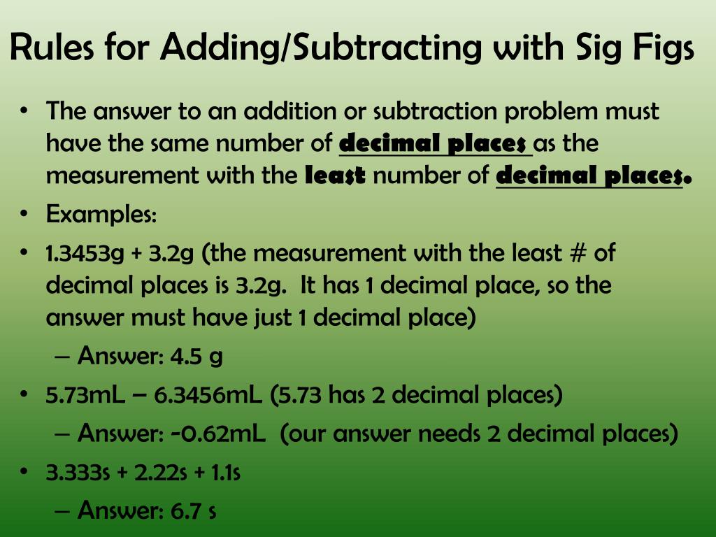 PPT Significant Figures Sig Figs PowerPoint Presentation Free