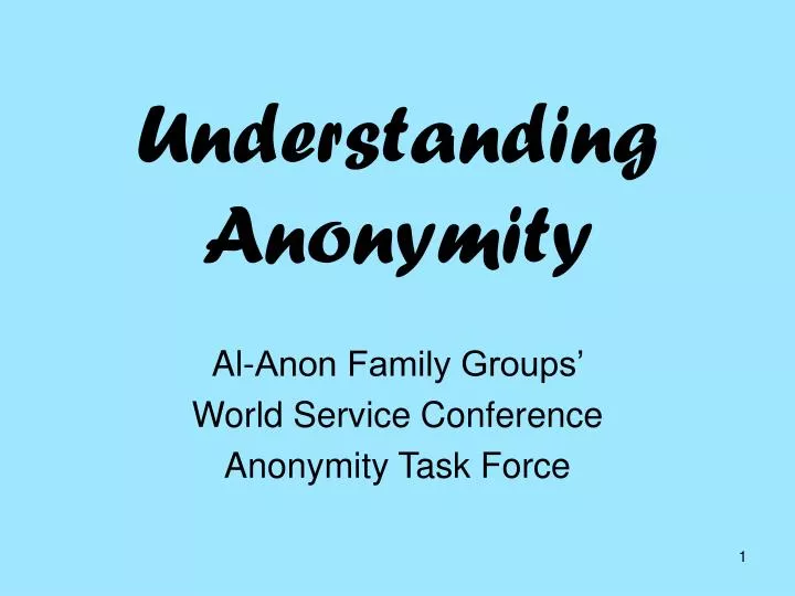 PPT - Understanding Anonymity PowerPoint Presentation, free download ...