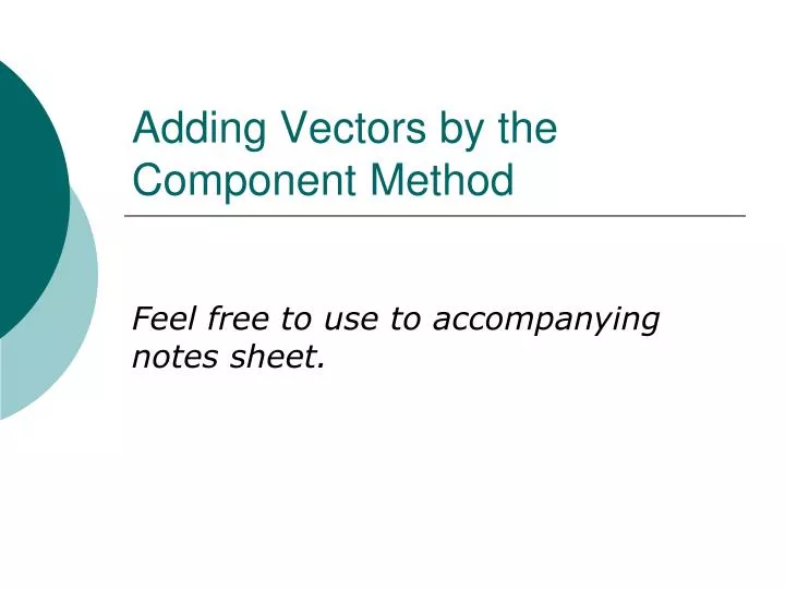 PPT - Adding Vectors by the Component Method PowerPoint Presentation ...