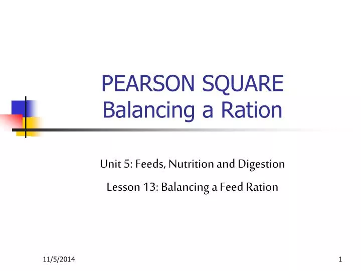 PPT - PEARSON SQUARE Balancing a Ration PowerPoint Presentation, free ...
