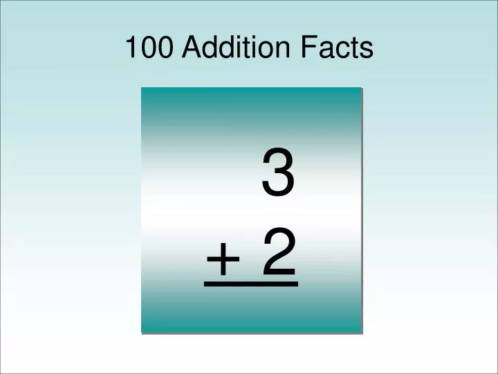 PPT - 100 Addition Facts PowerPoint Presentation, free download - ID ...