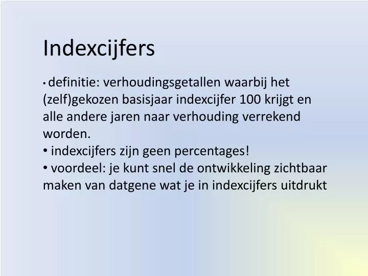 PPT - Indexcijfers PowerPoint Presentation, free download - ID:6221926