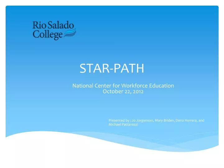 PPT - STAR-PATH PowerPoint Presentation, free download - ID:6223400
