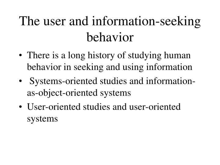 PPT - Information Seeking Behavior PowerPoint Presentation - ID:6223847