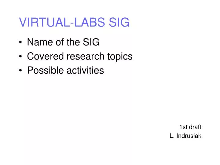 PPT - VIRTUAL-LABS SIG PowerPoint Presentation, free download - ID:6224209