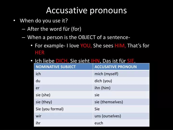 PPT - Accusative pronouns PowerPoint Presentation, free download - ID ...