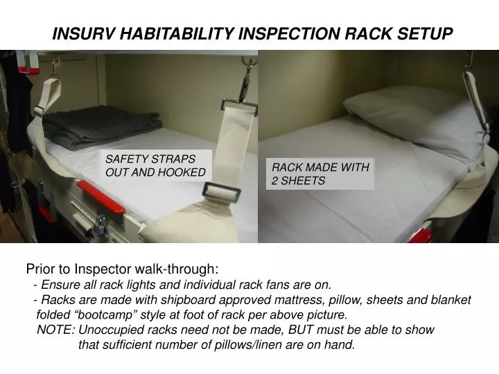 PPT - INSURV HABITABILITY INSPECTION RACK SETUP PowerPoint Presentation ...