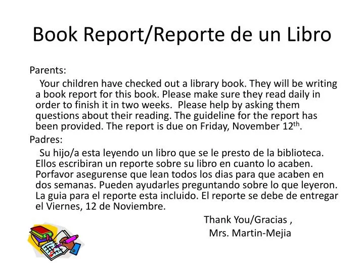 PPT - Book Report/ Reporte de un Libro PowerPoint Presentation, free ...