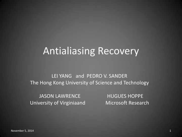 PPT - Antialiasing Recovery PowerPoint Presentation, free download - ID ...