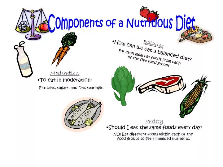PPT - Components of a Nutritious Diet PowerPoint Presentation, free ...
