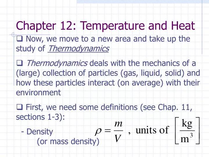 PPT - Chapter 12: Temperature and Heat PowerPoint Presentation, free ...