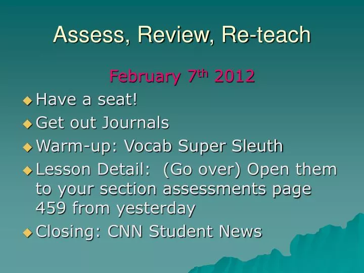 PPT - Assess, Review, Re-teach PowerPoint Presentation, free download ...