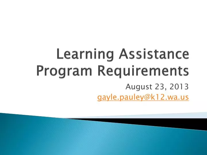 PPT - Learning Assistance Program Requirements PowerPoint Presentation ...