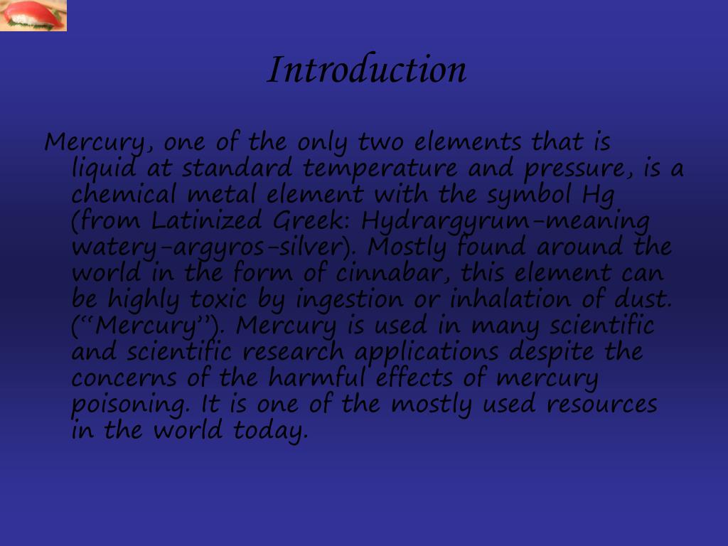 PPT - Mercury and Its Impact: Economics and Human Health PowerPoint ...