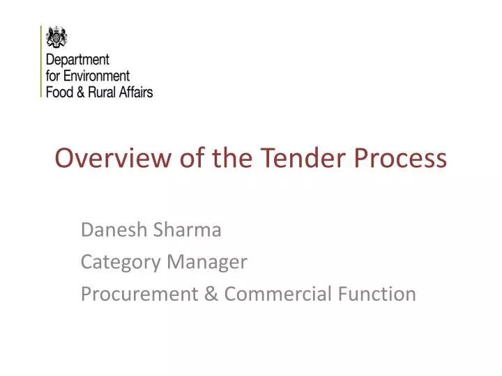 PPT - Overview of the Tender Process PowerPoint Presentation, free ...