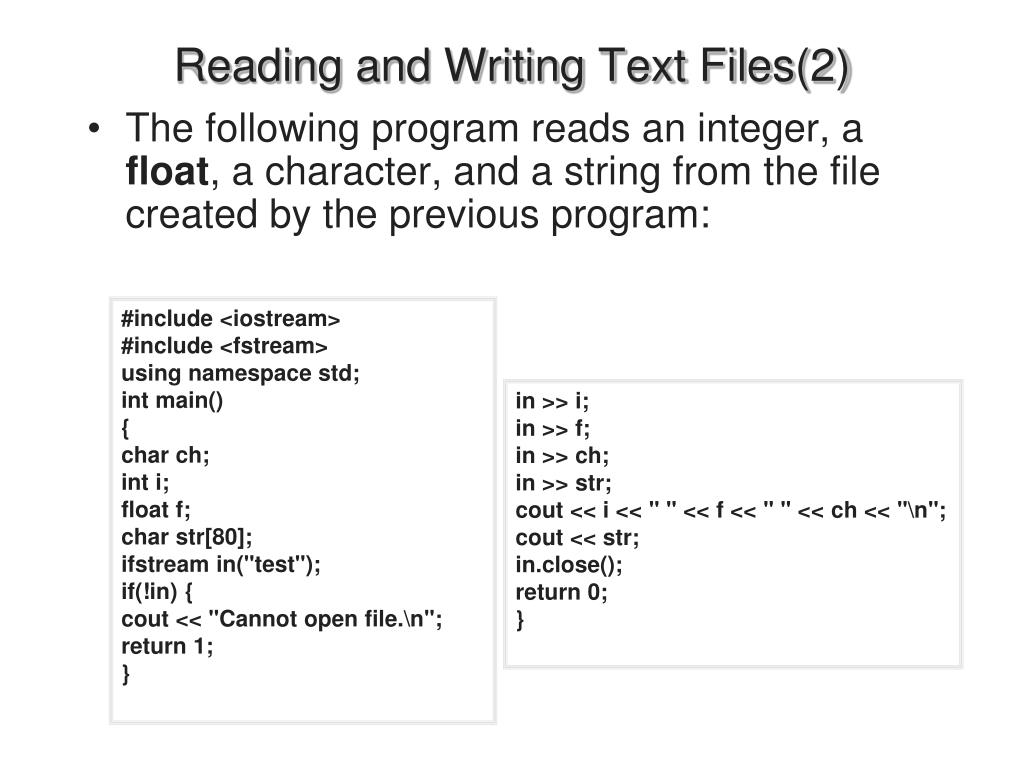 Ppt Io File Streams And Data Files Opening And Closing Files Writing To Files Parsing File