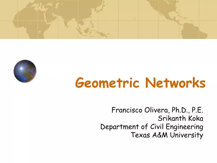 PPT - Geometric Networks PowerPoint Presentation, free download - ID ...