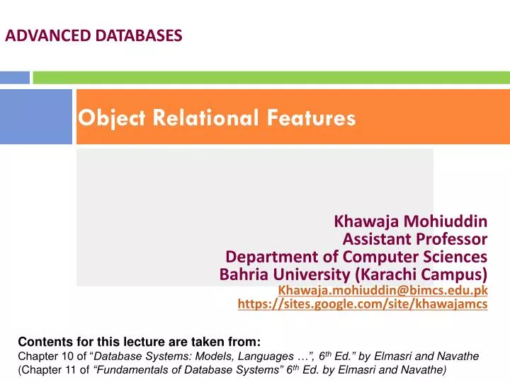 Ppt Object Relational Features Powerpoint Presentation Free Download Id 6232695