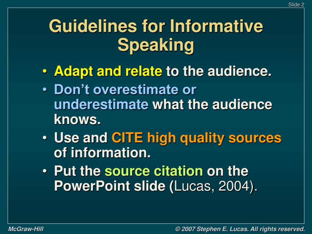 PPT Informative Speech PowerPoint Presentation Free Download ID