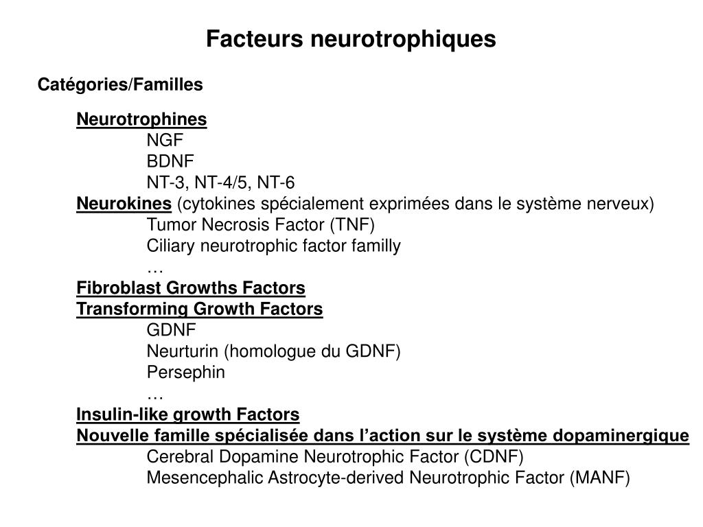 PPT - Facteurs neurotrophiques et plasticité cérébrale PowerPoint ...