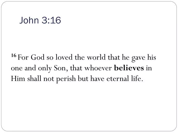 PPT - John 3:16 PowerPoint Presentation, free download - ID:6233539