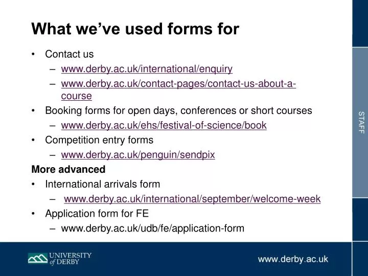PPT - What we’ve used forms for PowerPoint Presentation, free download ...