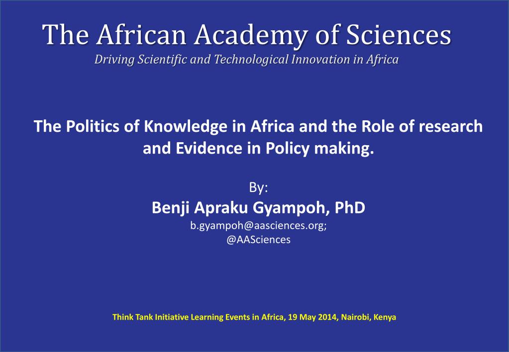PPT - The African Academy of Sciences Driving Scientific and ...