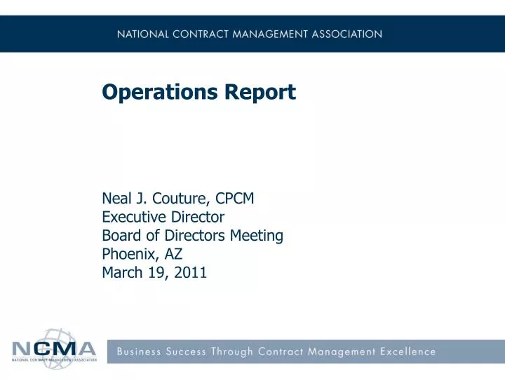 PPT - Operations Report PowerPoint Presentation, free download - ID:6234744