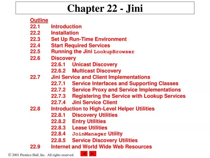 PPT - Chapter 22 - Jini PowerPoint Presentation, free download - ID:6235087