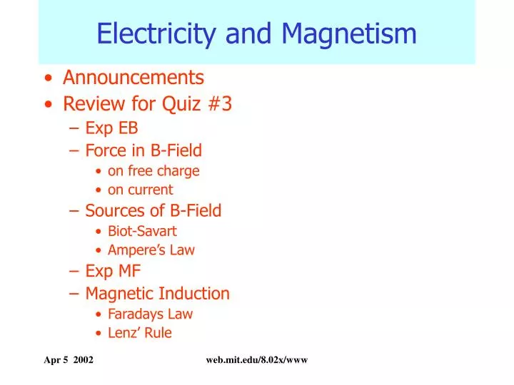 PPT - Electricity and Magnetism PowerPoint Presentation, free download - ID:6235314