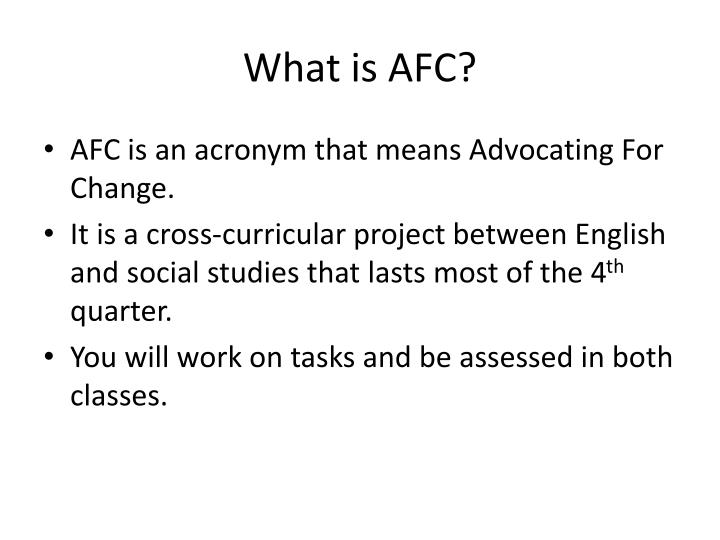 PPT - AFC PowerPoint Presentation - ID:6235954