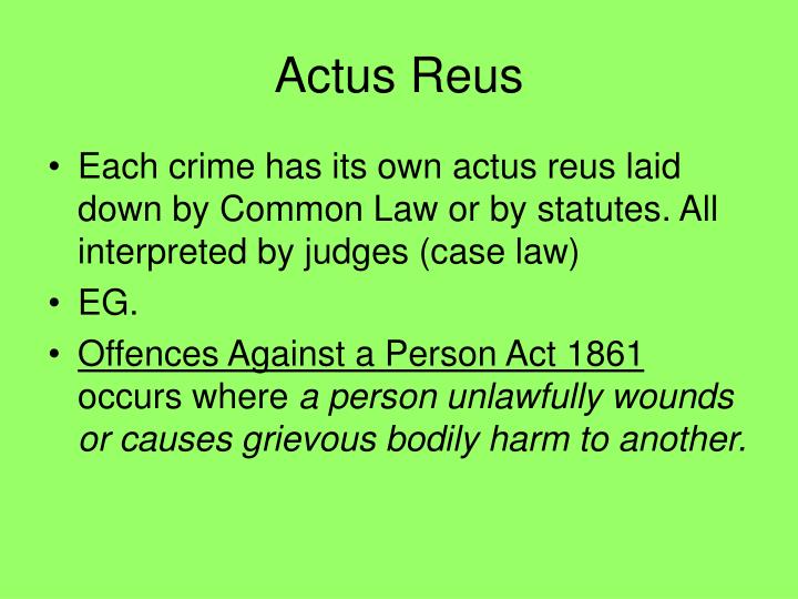 PPT - Actus Reus PowerPoint Presentation - ID:6236409