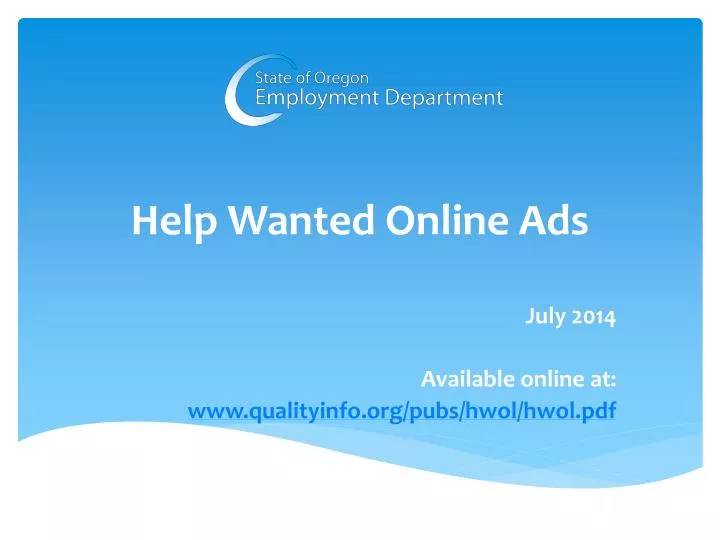 PPT - Help Wanted Online Ads PowerPoint Presentation, free download ...