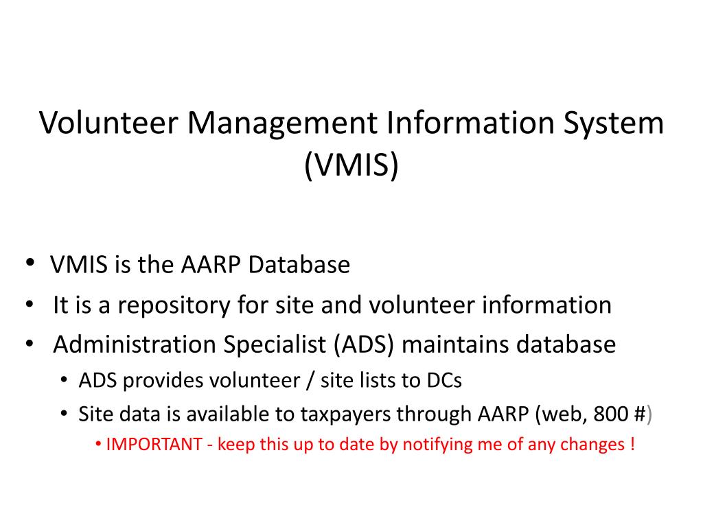 PPT - Volunteer Management Information System (VMIS) PowerPoint ... PPT - Volunteer Management Information System (VMIS) PowerPoint ...