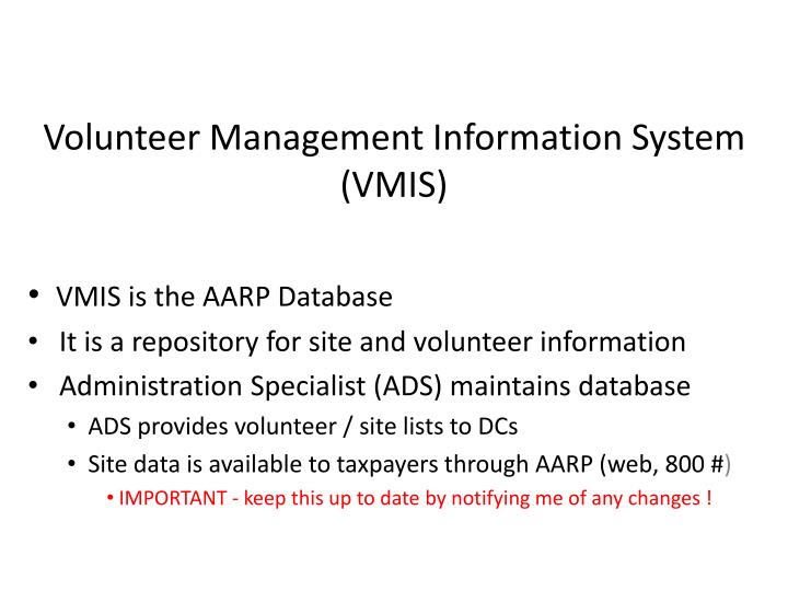 PPT - Volunteer Management Information System (VMIS) PowerPoint Presentation - ID:6237040