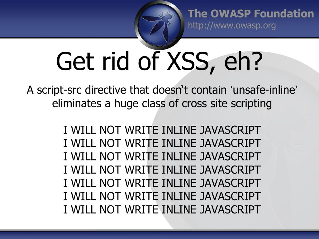 Ppt Cross Site Scripting Javascript Injection Contextual Output Encoding Powerpoint