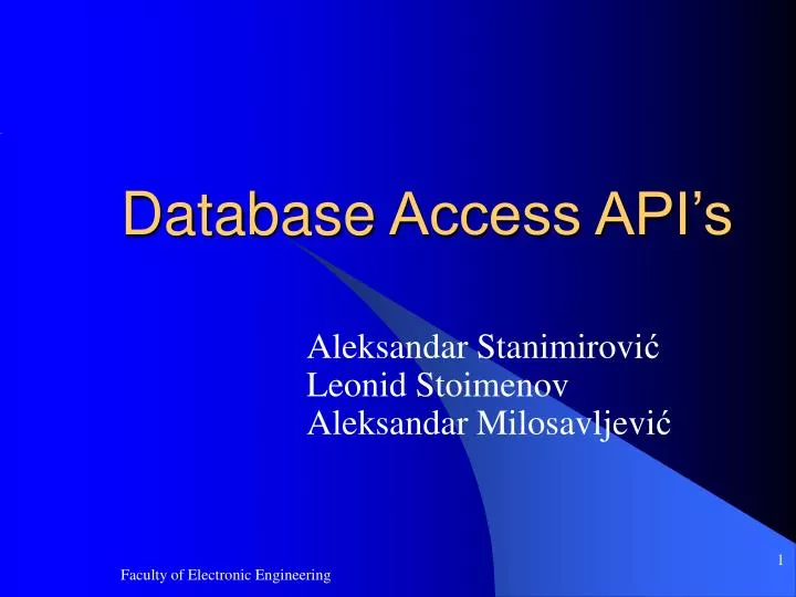 PPT - Database Access API’s PowerPoint Presentation, free download - ID ...