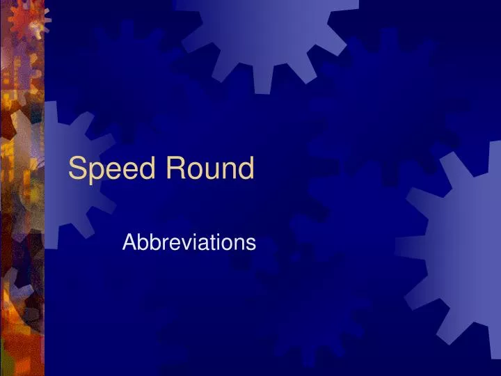 PPT - Speed Round PowerPoint Presentation, free download - ID:6240279