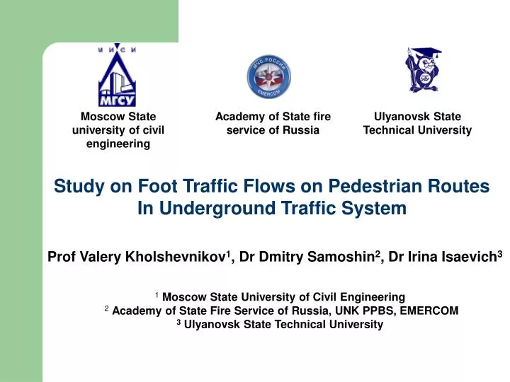 PPT - Study on Foot Traffic Flows on Pedestrian Routes In Underground ...