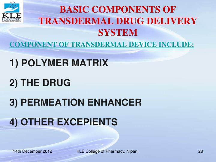 PPT - TRANSDERMAL DRUG DELIVERY SYSTEM PowerPoint Presentation - ID:6240594