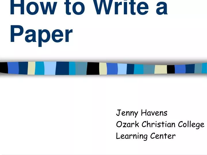 PPT - How to Write a Paper PowerPoint Presentation, free download - ID ...