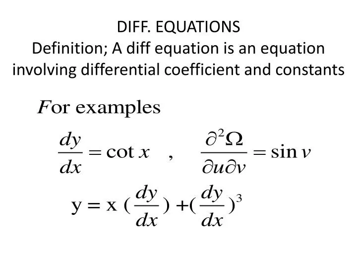 PPT - Order of a diff. equation PowerPoint Presentation, free download ...