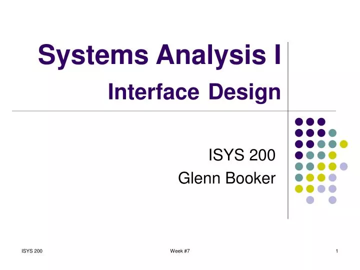 PPT - Systems Analysis I Interface Design PowerPoint Presentation, free ...