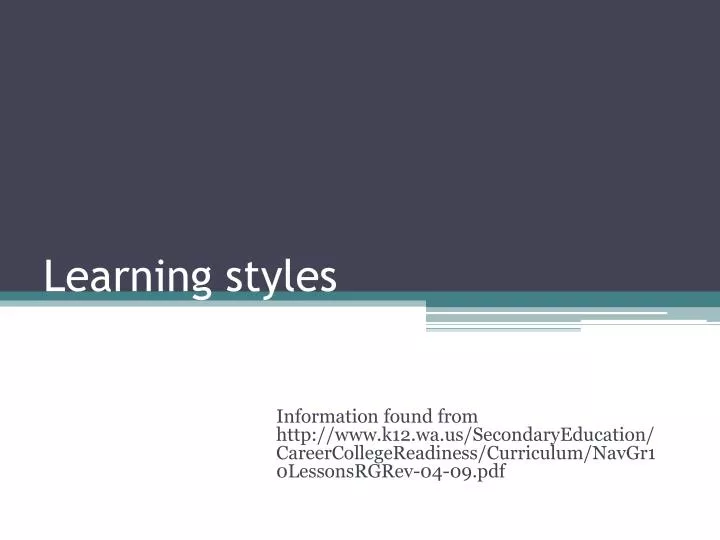 PPT - Learning styles PowerPoint Presentation, free download - ID:6244619