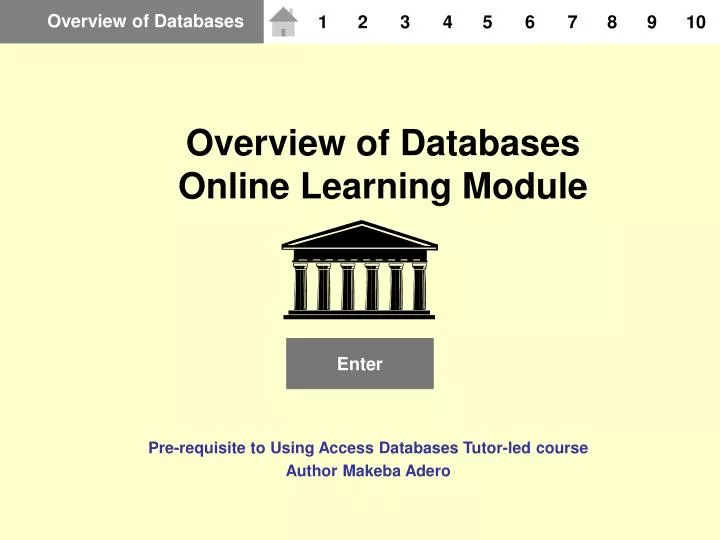 PPT - Overview of Databases Online Learning Module PowerPoint Presentation - ID:6245189