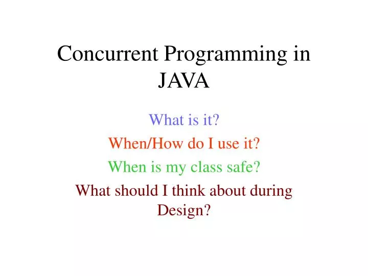 PPT - Concurrent Programming in JAVA PowerPoint Presentation, free ...