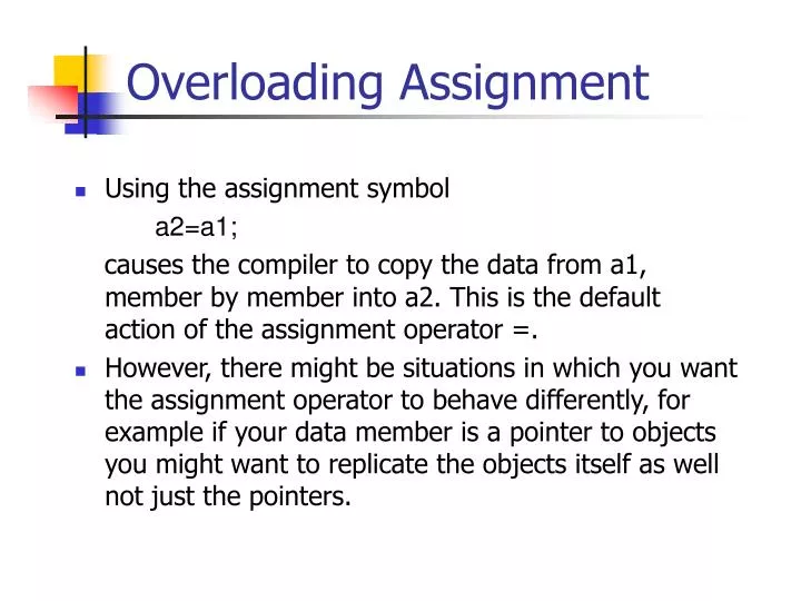 PPT - Overloading Assignment PowerPoint Presentation, free download ...