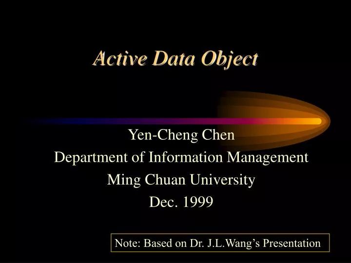 PPT - Active Data Object PowerPoint Presentation, free download - ID ...
