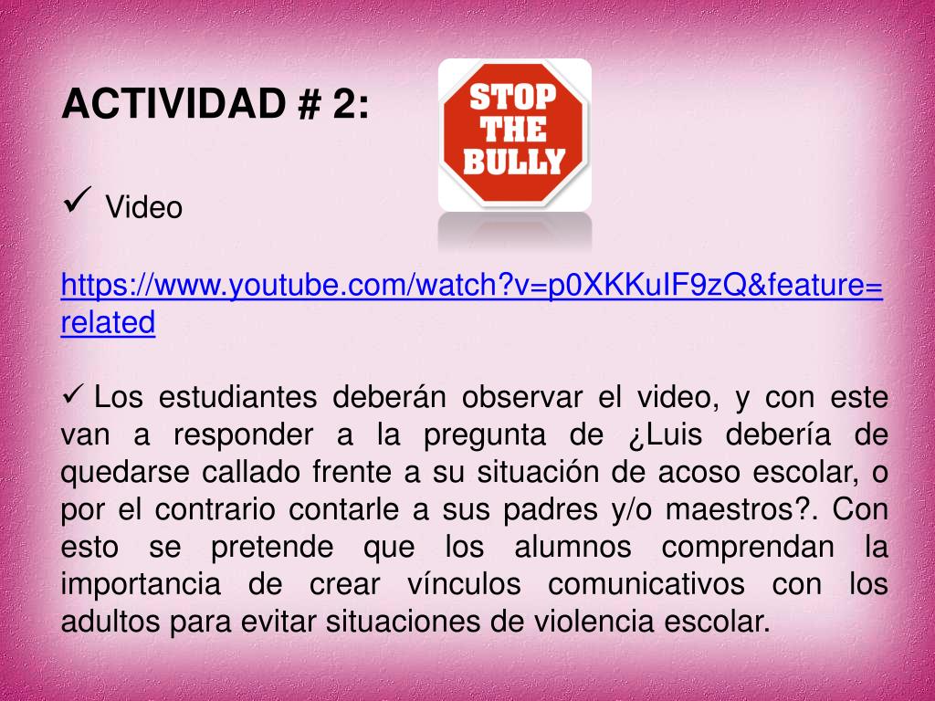 PPT - EL BULLYING Y EL ACOSO ESCOLAR. PowerPoint Presentation, free ...