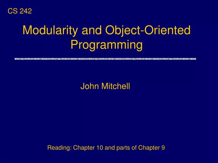 Ppt Modularity And Object Oriented Programming Powerpoint Presentation Id 6247793